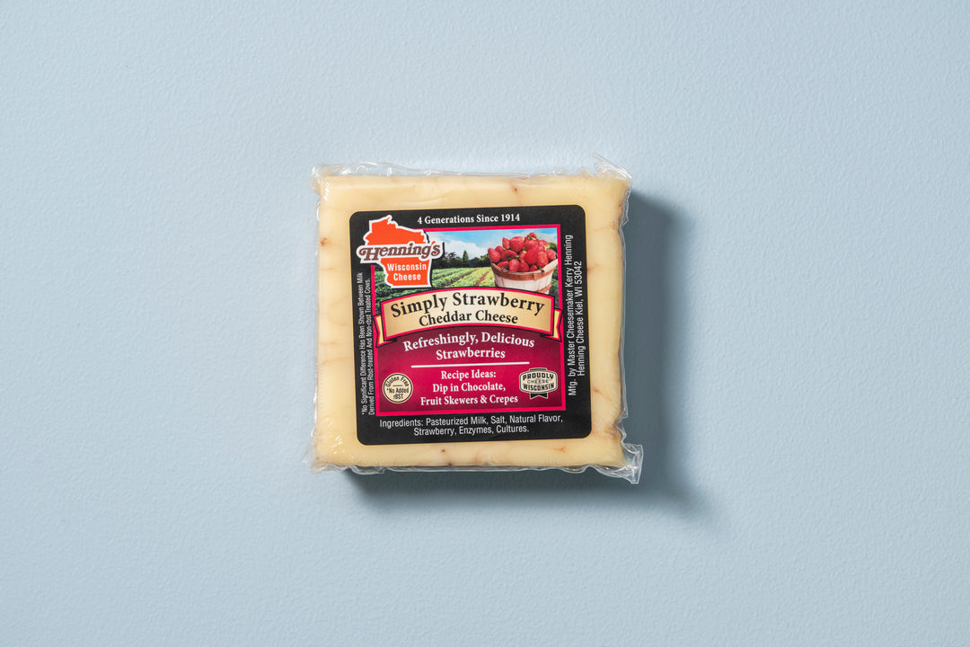 Henning's Simply Strawberry Cheddar Cheese Block, 8 oz. – Cheese ...